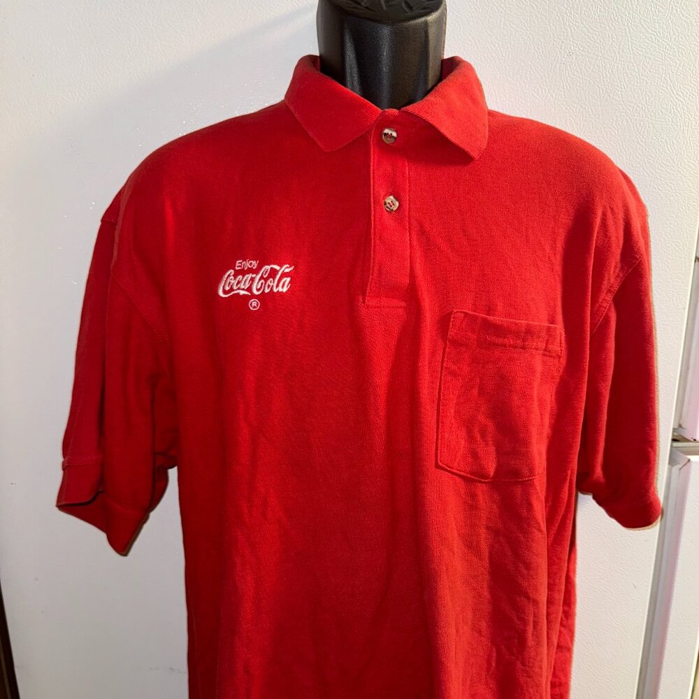 Coca-Cola Embroidered Polo - Employee Work Uniform - Gem